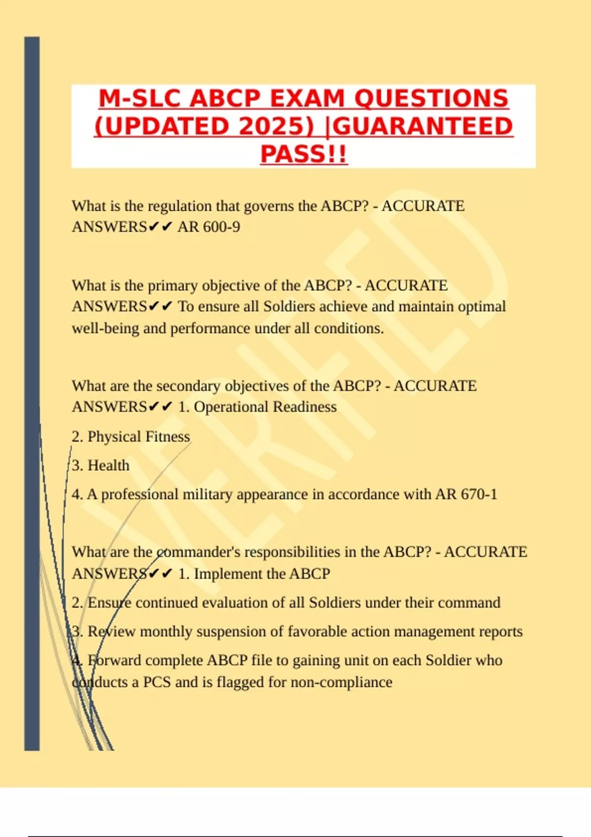 M-SLC ABCP EXAM QUESTIONS (UPDATED 2025) |GUARANTEED PASS!! - M-SLC ...