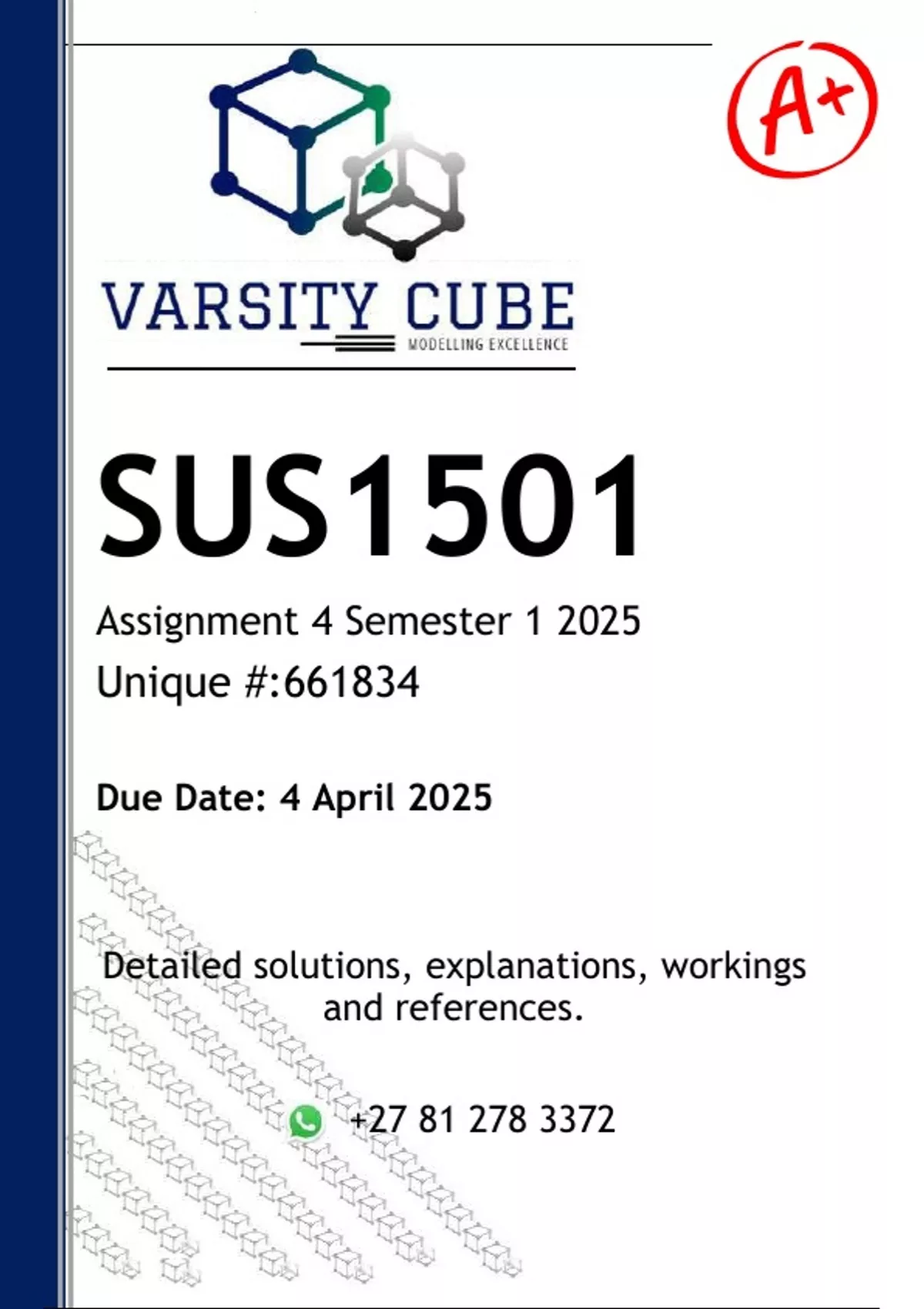 SUS1501 Assignment 4 (DETAILED ANSWERS) Semester 1 2025 - DISTINCTION ...