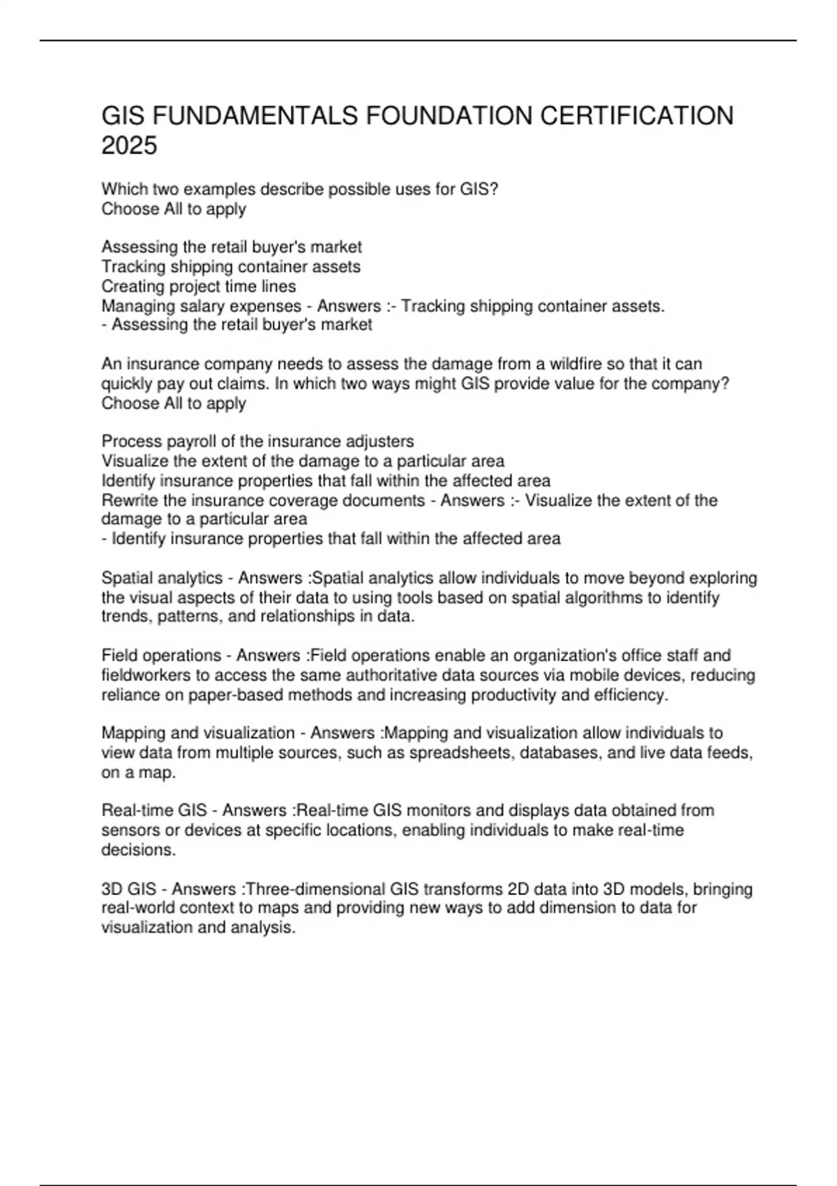 GIS FUNDAMENTALS FOUNDATION CERTIFICATION 2025 - GIS FUNDAMENTALS ...