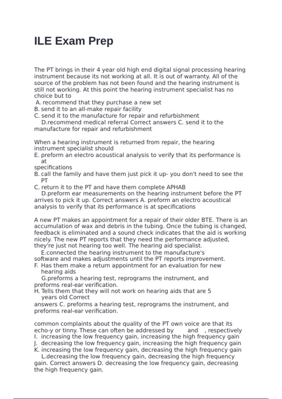 ILE Bundled Exams with 100% correct answers 2025 - Stuvia US