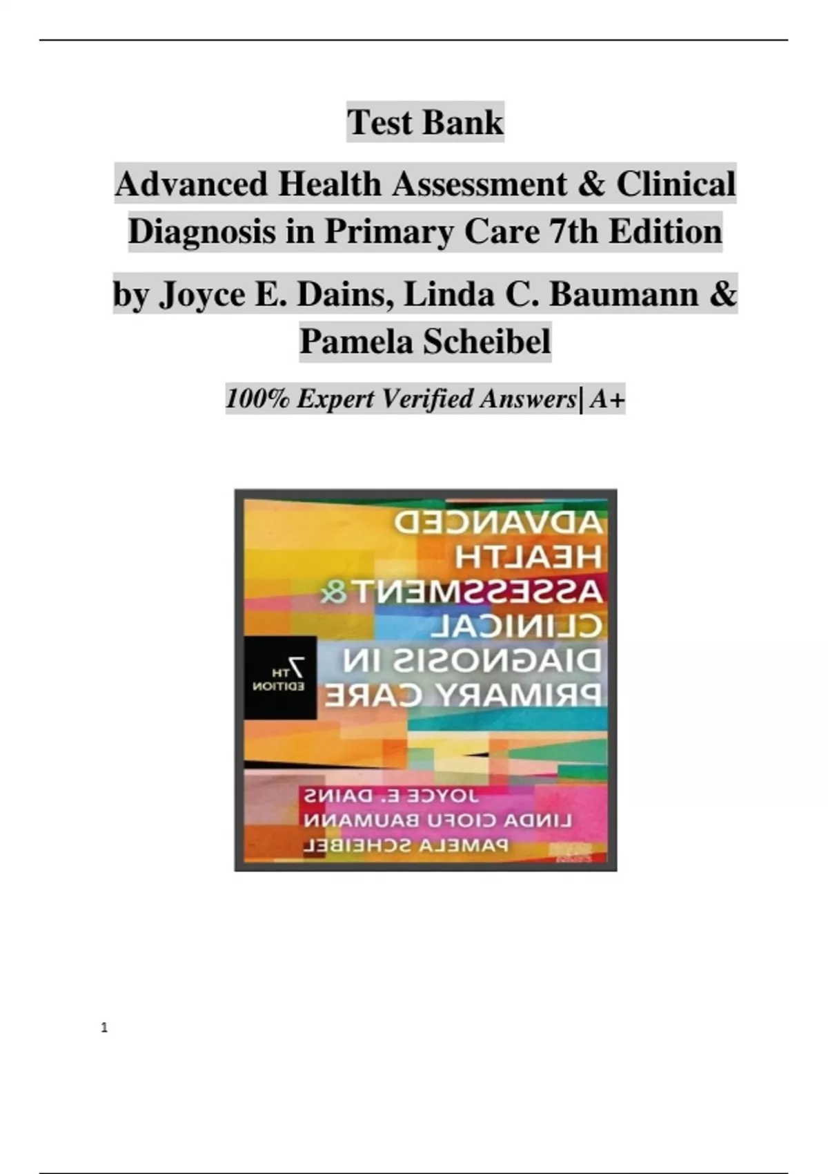 Test Bank Advanced Health Assessment & Clinical Diagnosis in Primary ...