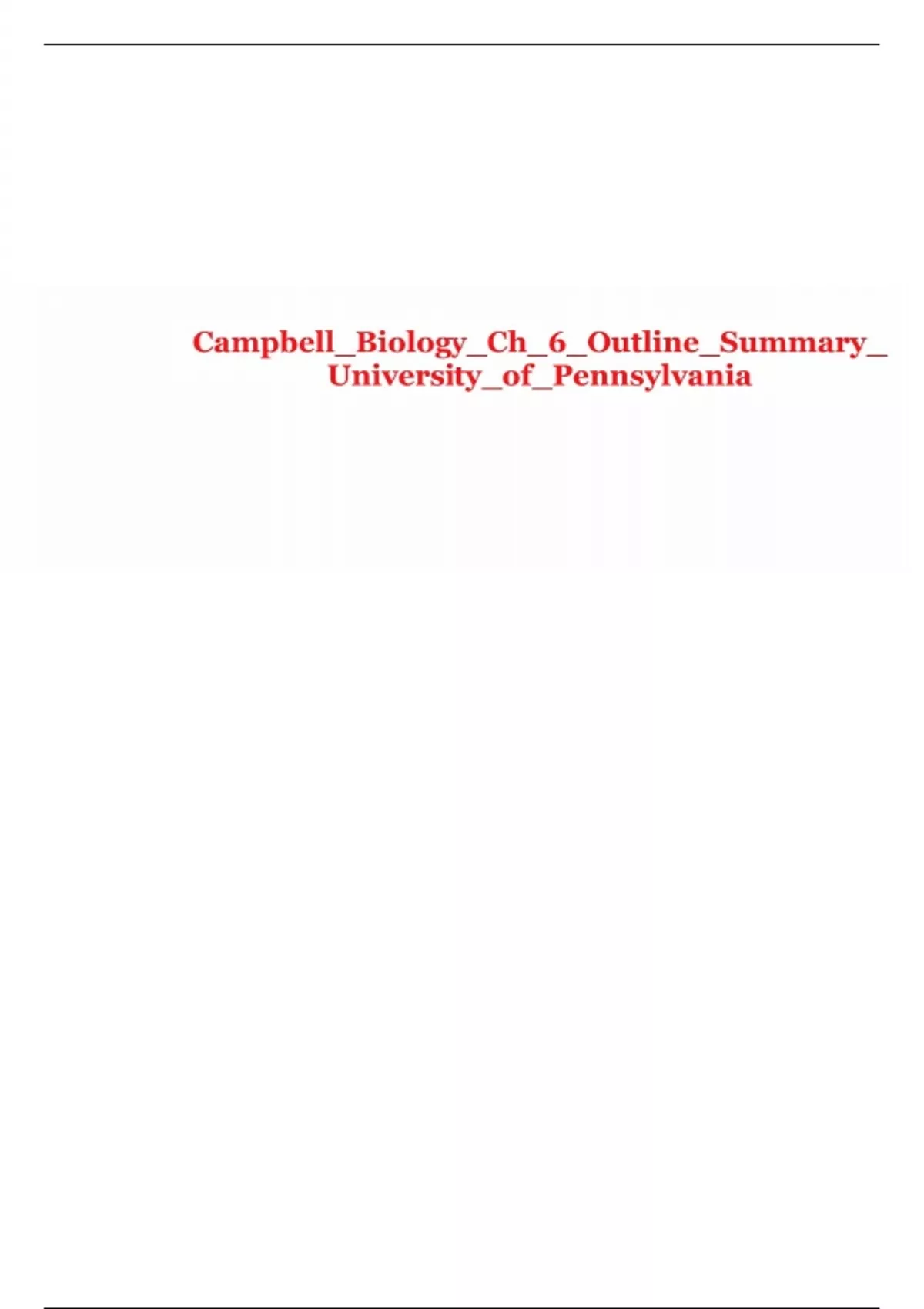 Chapter 6 Outline & Summary – Campbell Biology 12th Edition (2025/2026) - Biology ch 6 summary ...