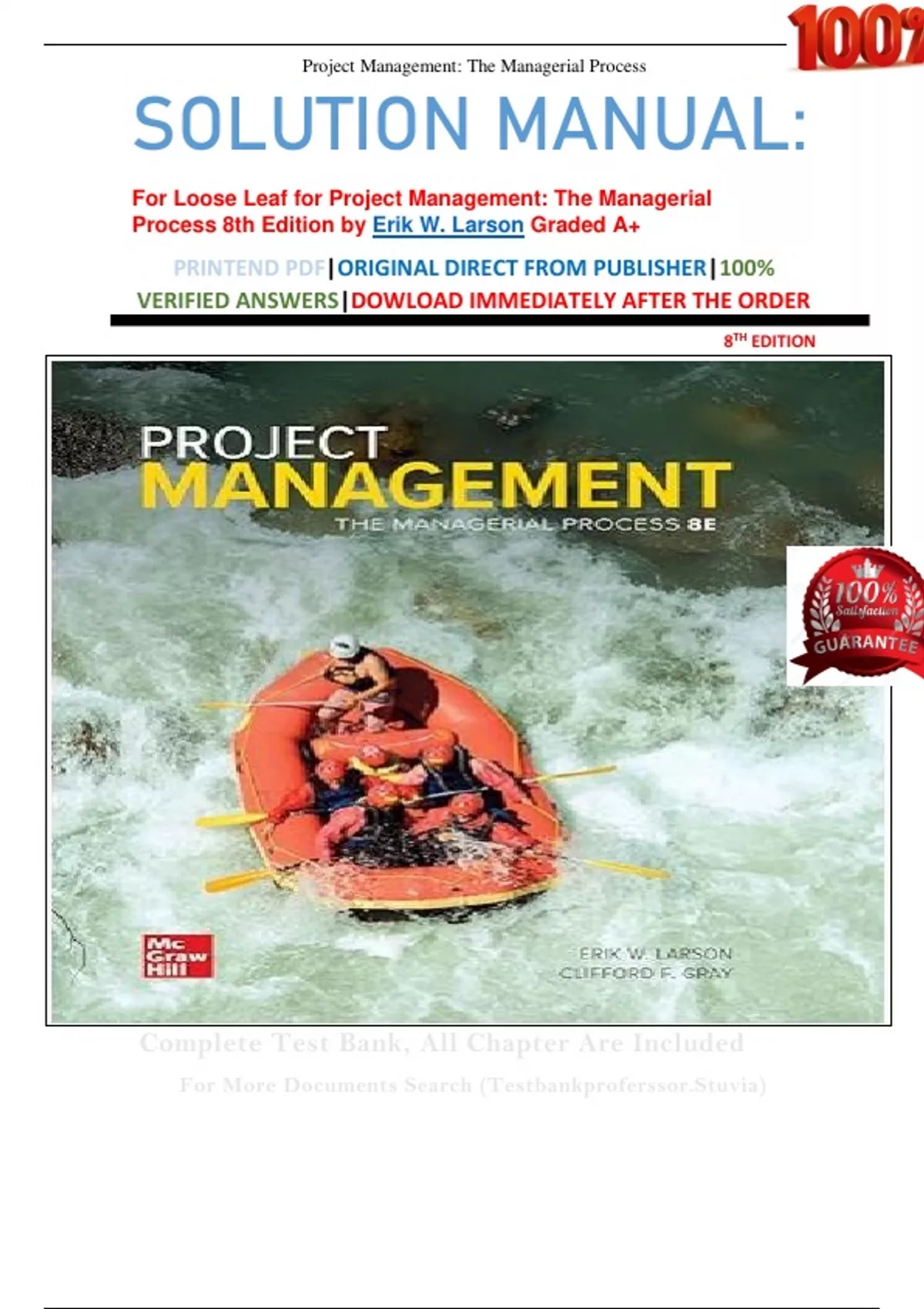 SOLUTION MANUAL: For Loose Leaf for Project Management: The Managerial ...