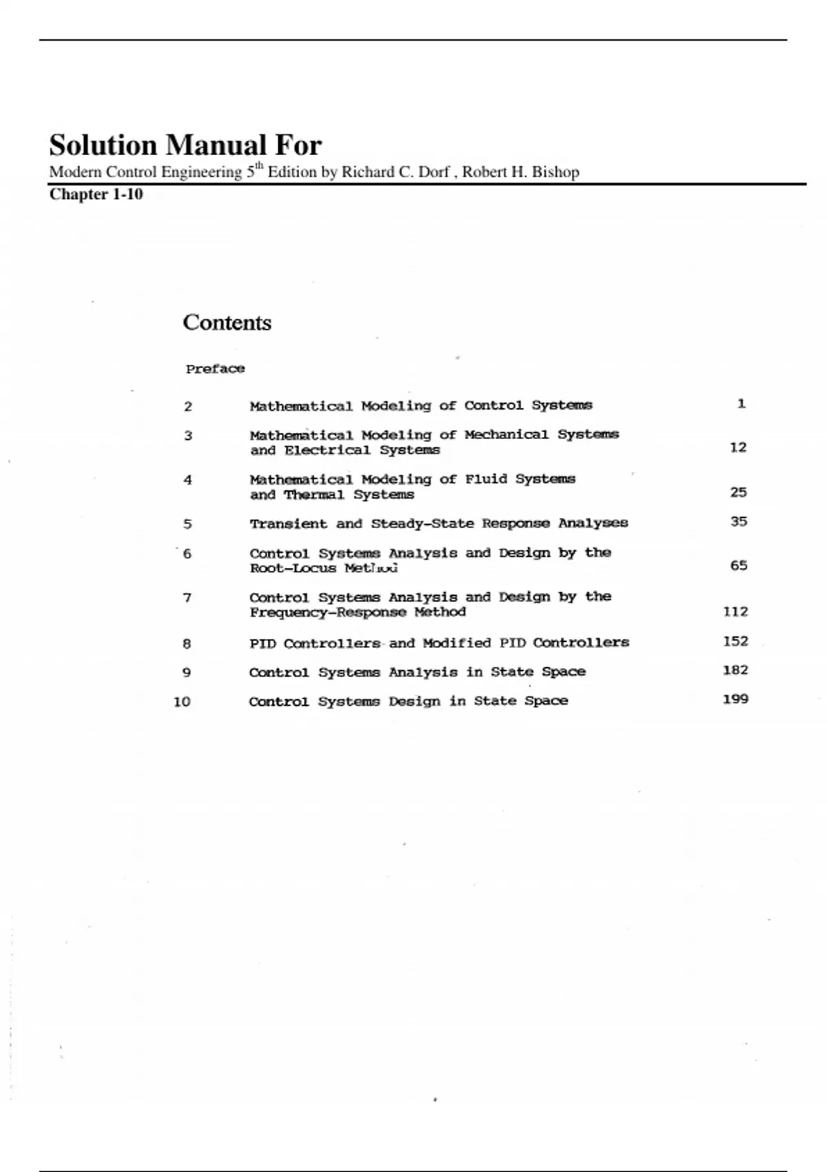 Solution Manual For Modern Control Engineering 5th Edition by Richard C ...