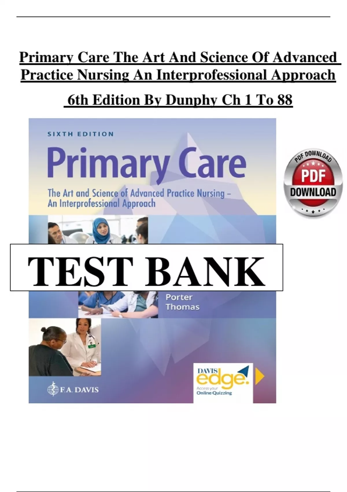 Test Bank For Primary Care Art And Science Of Advanced Practice Nursing ...