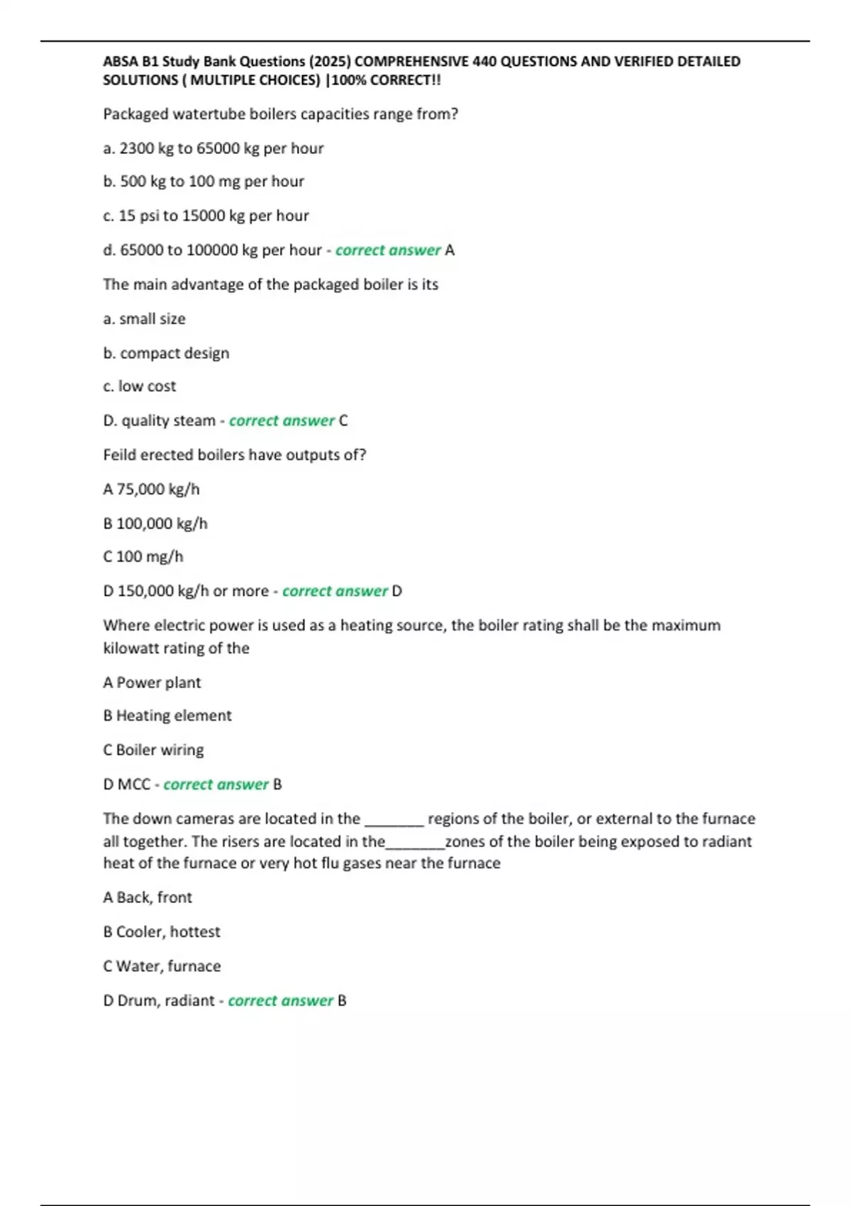 ABSA B1 Study Bank Questions (2025) COMPREHENSIVE 440 QUESTIONS AND ...