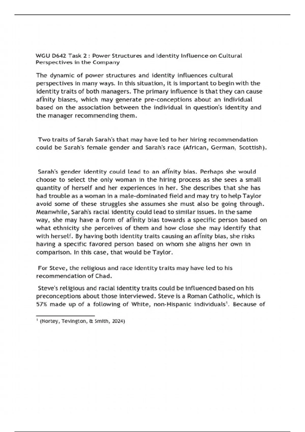 WGU D642 Task 2 : Power Structures and Identity Influence on Cultural ...