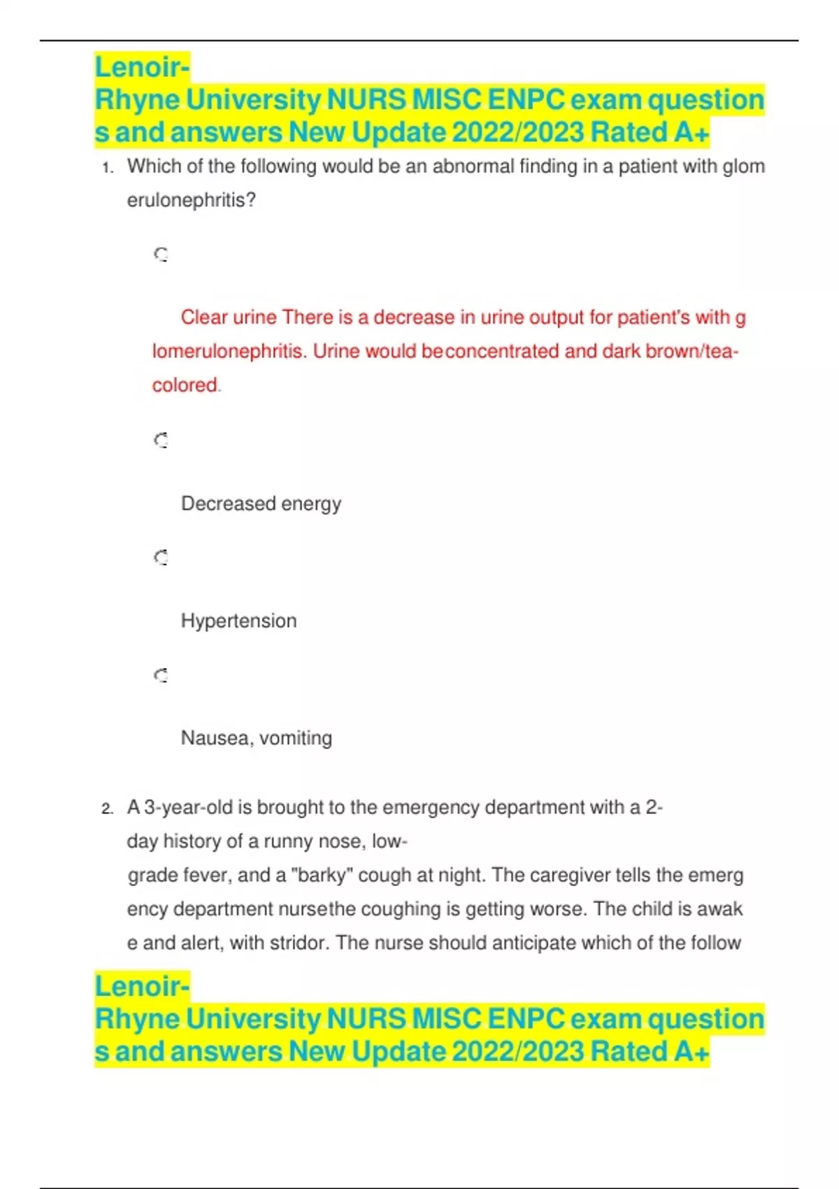 ENPC EXAM ACTUAL TEST LATEST 2025 (5TH EDITION ENPC EXAM OPEN BOOK ...