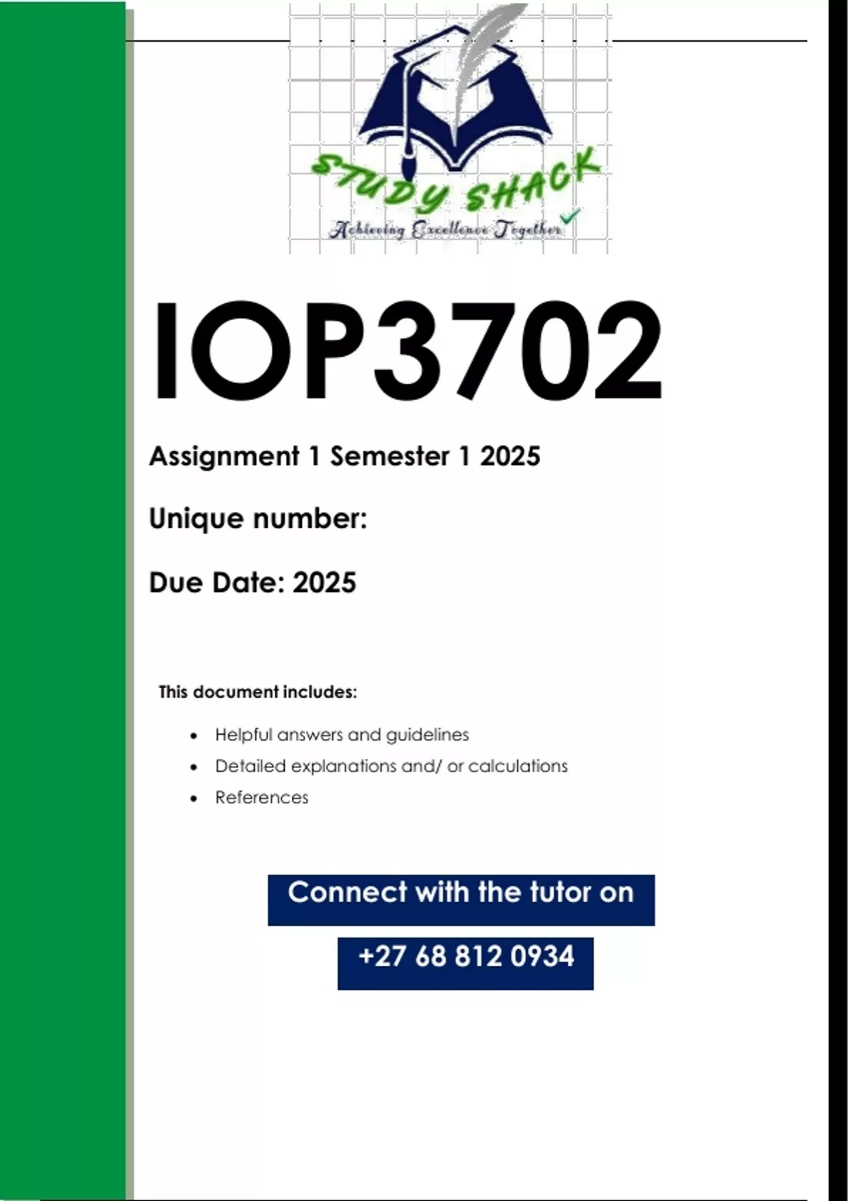 IOP3702 Assignment 1 (QUALITY ANSWERS) Semester 1 2025 - Personnel ...