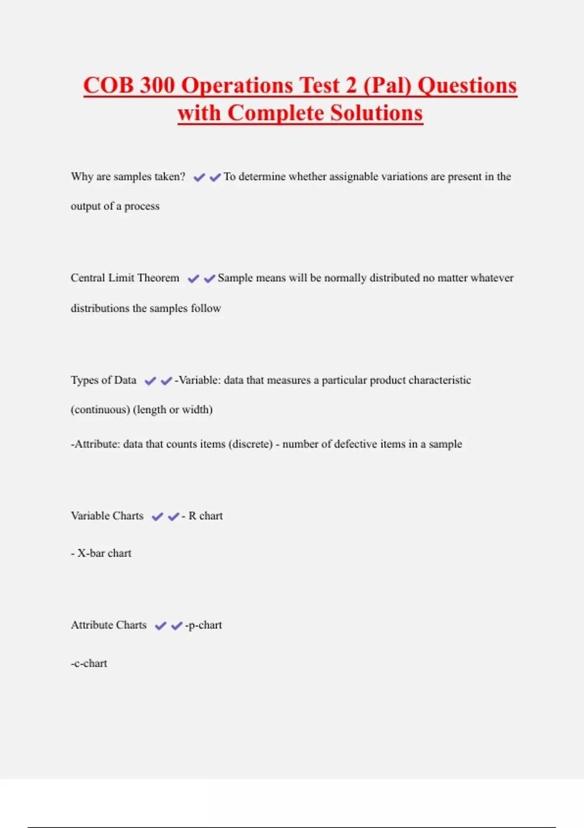 COB 300 Operations Test 2 (Pal) Questions with Complete Solutions - COB ...
