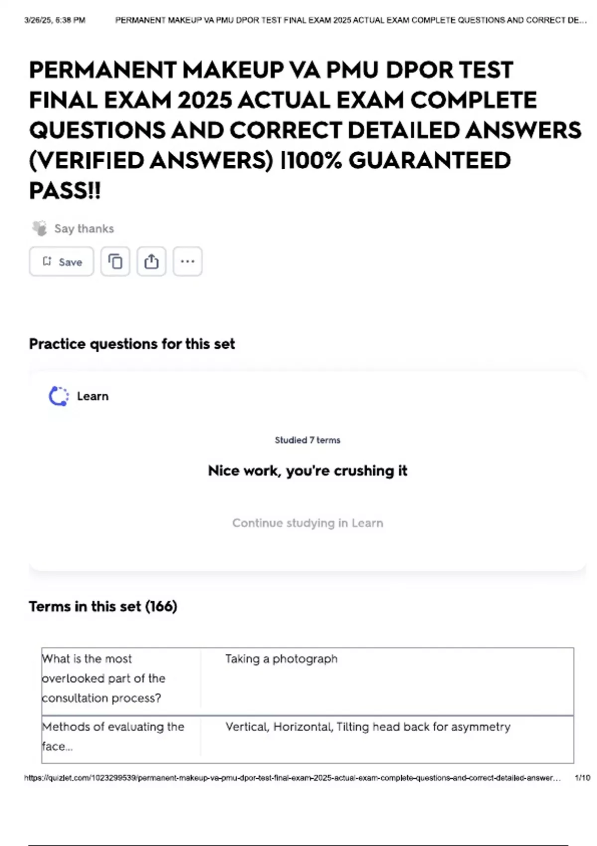 PERMANENT MAKEUP VA PMU DPOR TEST FINAL EXAM 2025 ACTUAL EXAM COMPLETE ...