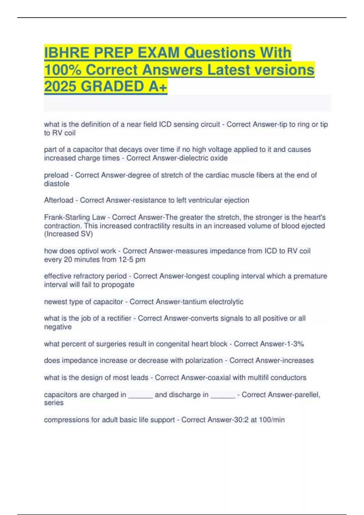 IBHRE CEPS EXAM Questions and Answers Latest Versions 2025 GRADED ...