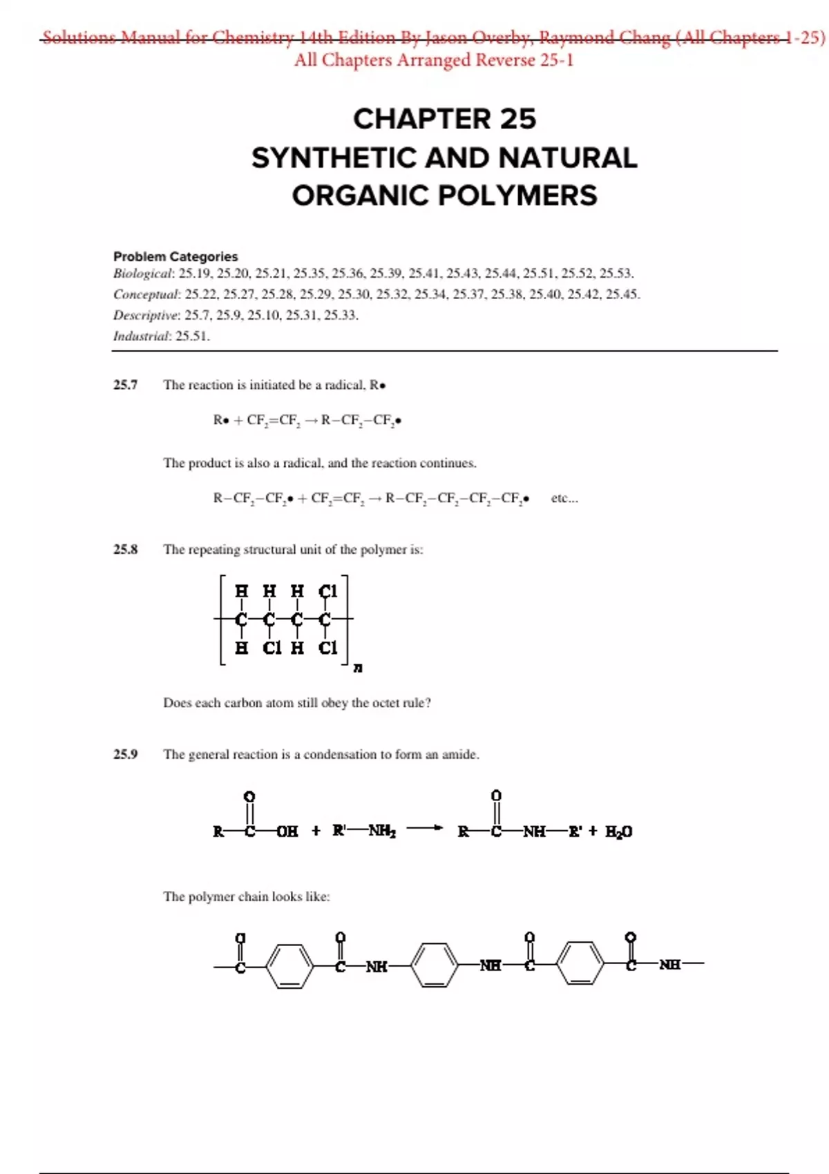 Solutions Manual for Chemistry 14th Edition By Jason Overby, Raymond ...