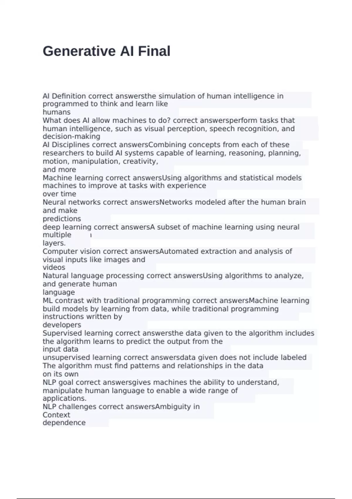 Generative AI Final EXAM WITH 100% CORRECT ANSWERS 2025 - Generative AI ...