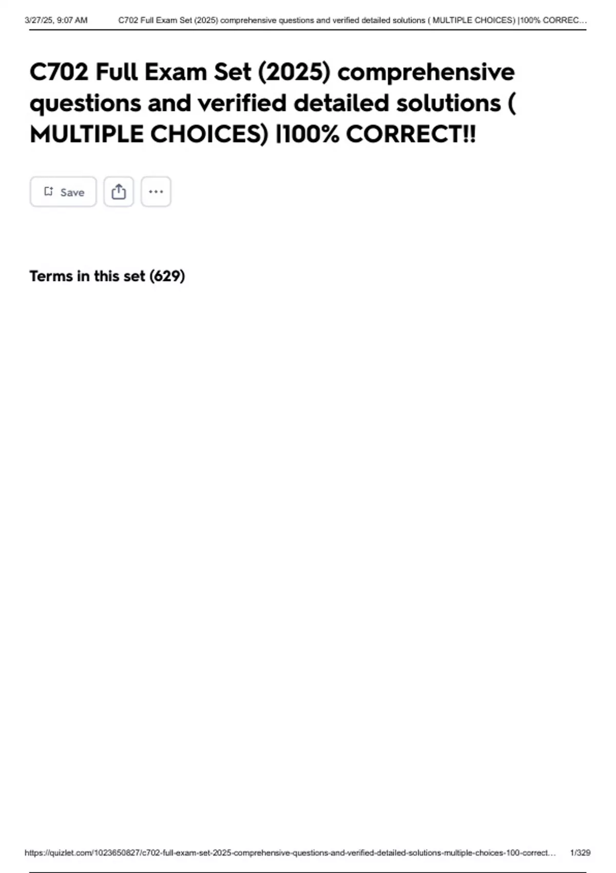 C702 Full Exam Set (2025) comprehensive questions and verified detailed ...