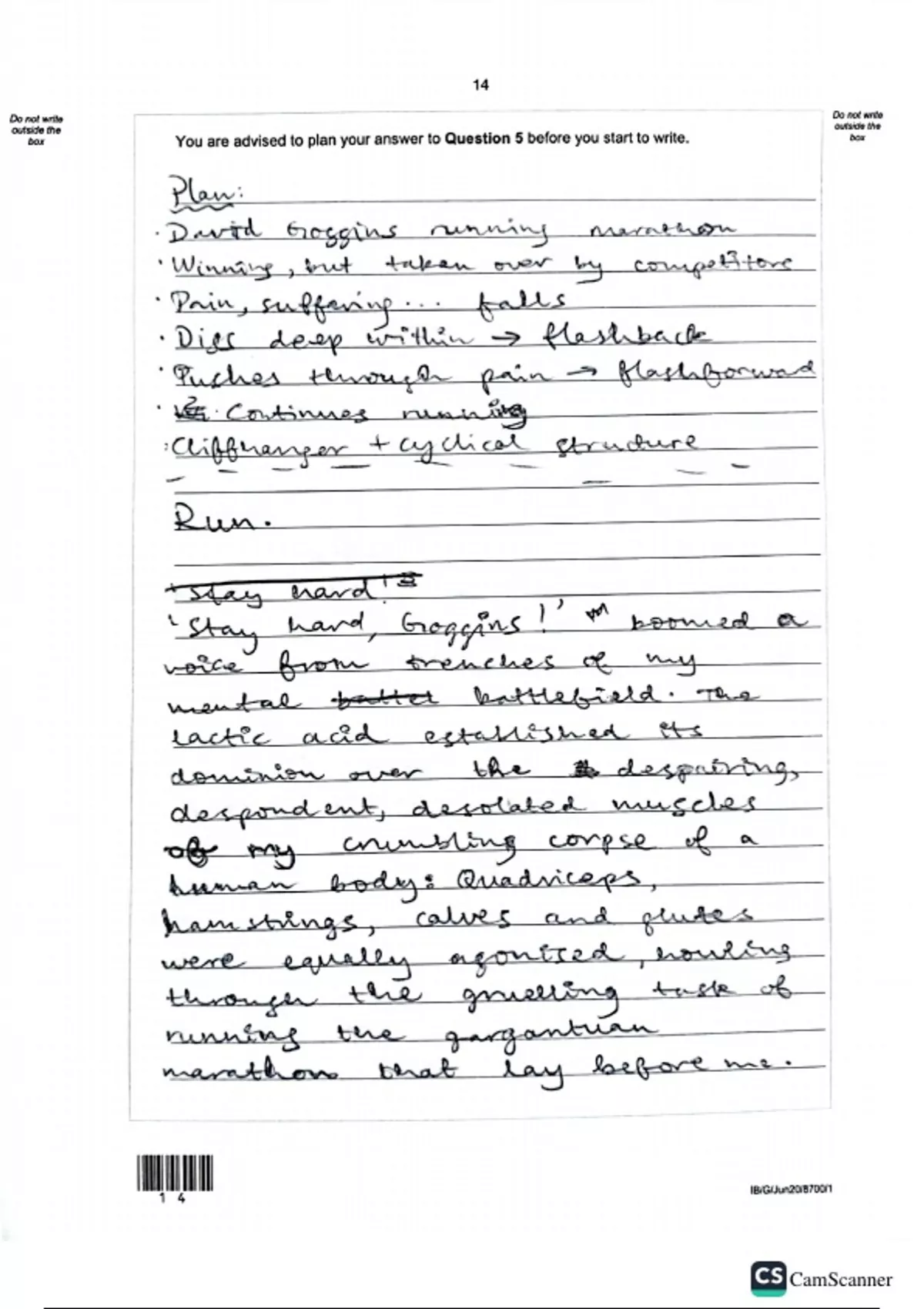 GCSE AQA English Language Grade 9 Model Exemplar Story Question 5 ...