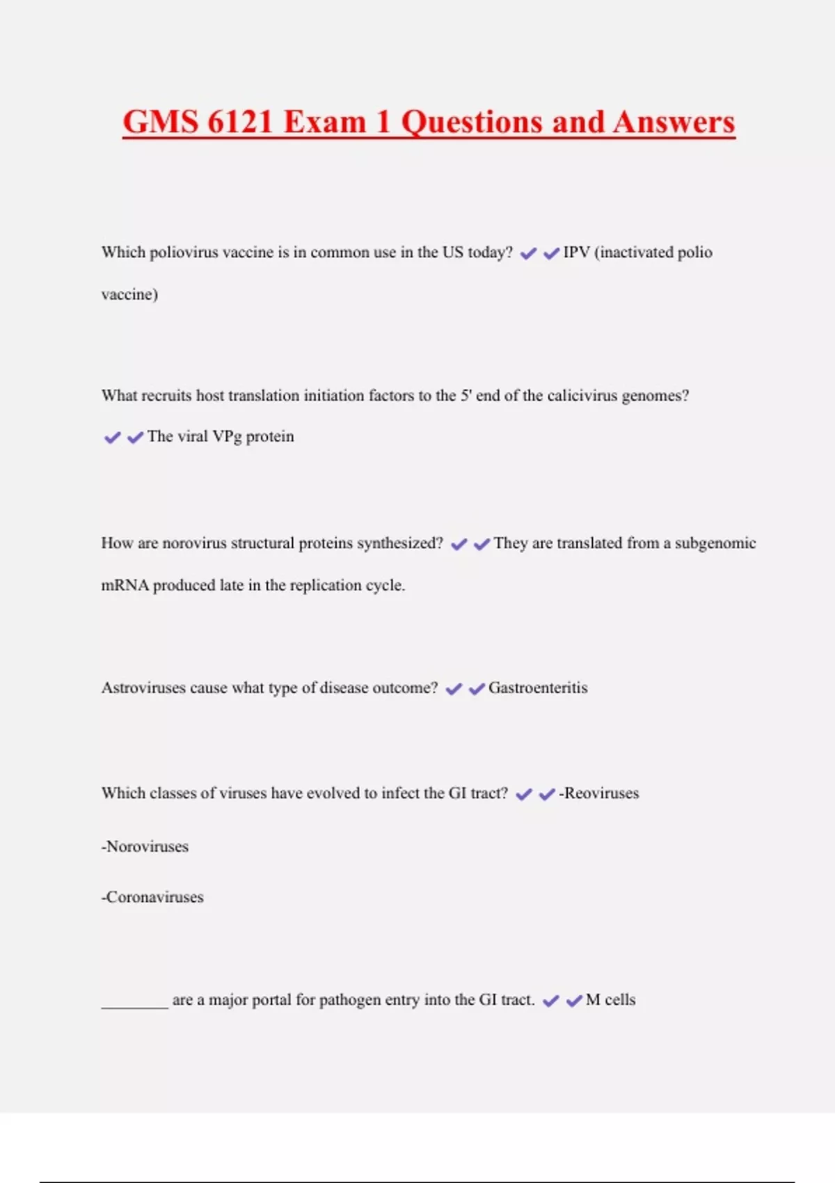 GMS 6121 Exam 1 Questions and Answers, - GMS 6121... - Stuvia US