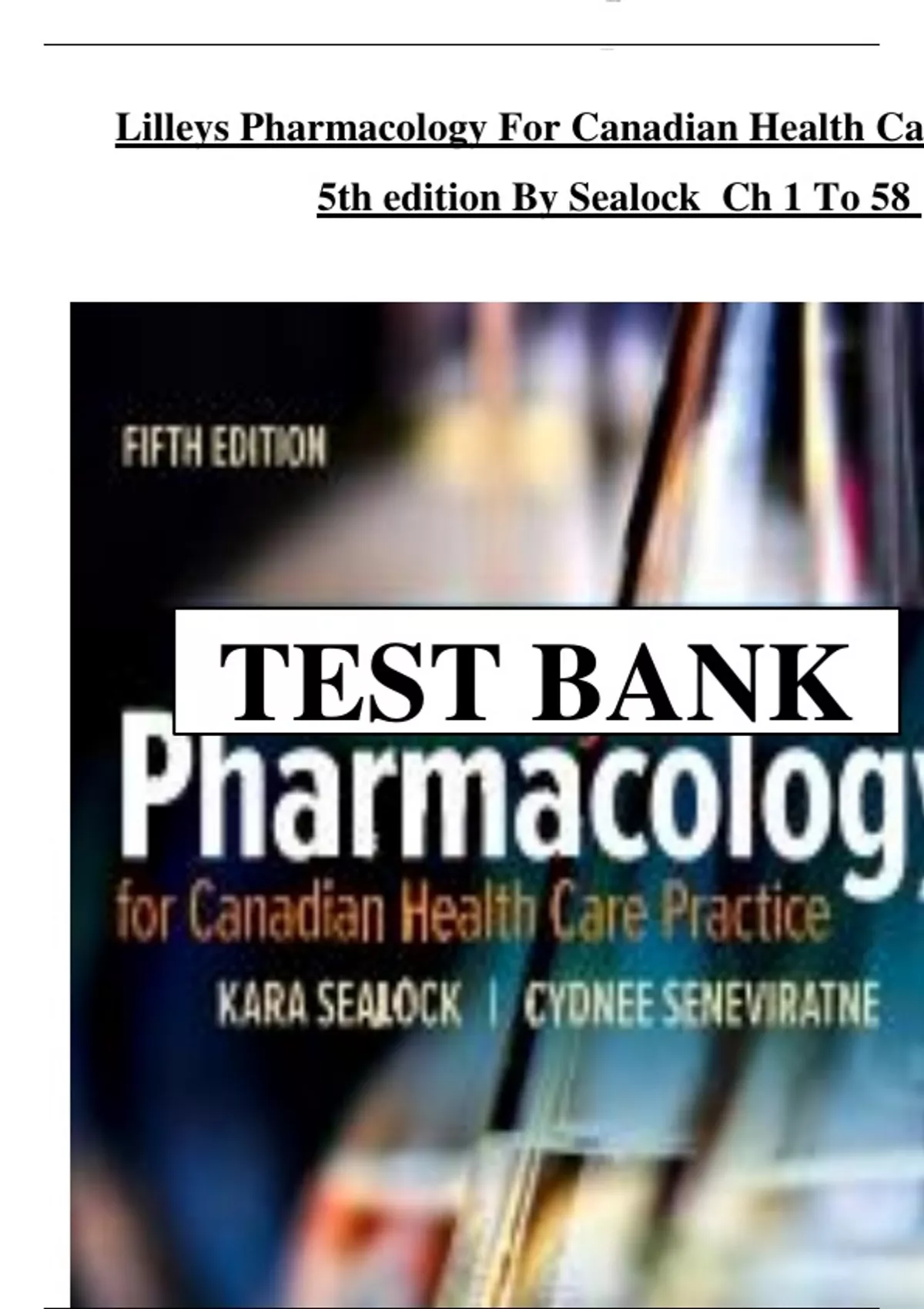 Lilleys Pharmacology for Canadian Health Care Practice 5th Edition ...