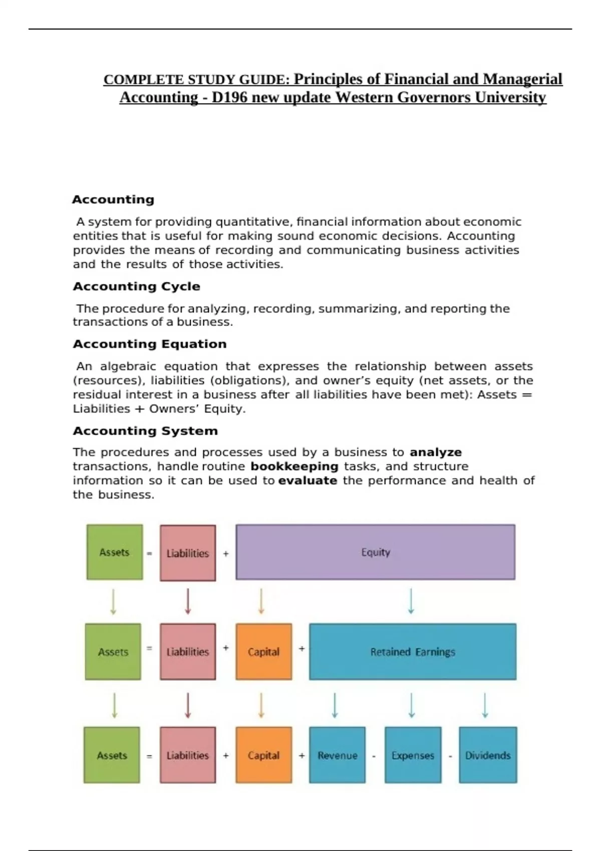 COMPLETE STUDY GUIDE: Principles of Financial and Managerial Accounting ...