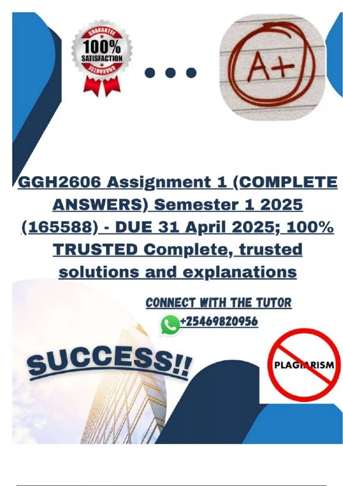 GGH2606 Assignment 1 (COMPLETE ANSWERS) Semester 1 2025 (165588) - DUE ...