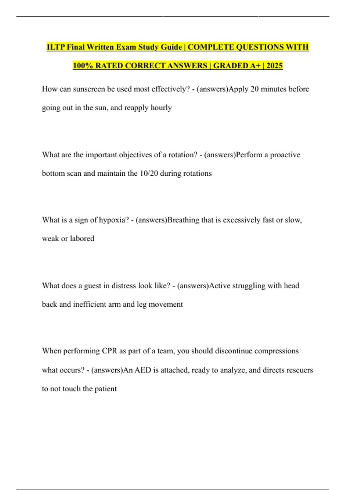 ILTP Final Written Exam Study Guide | COMPLETE QUESTIONS WITH 100% ...