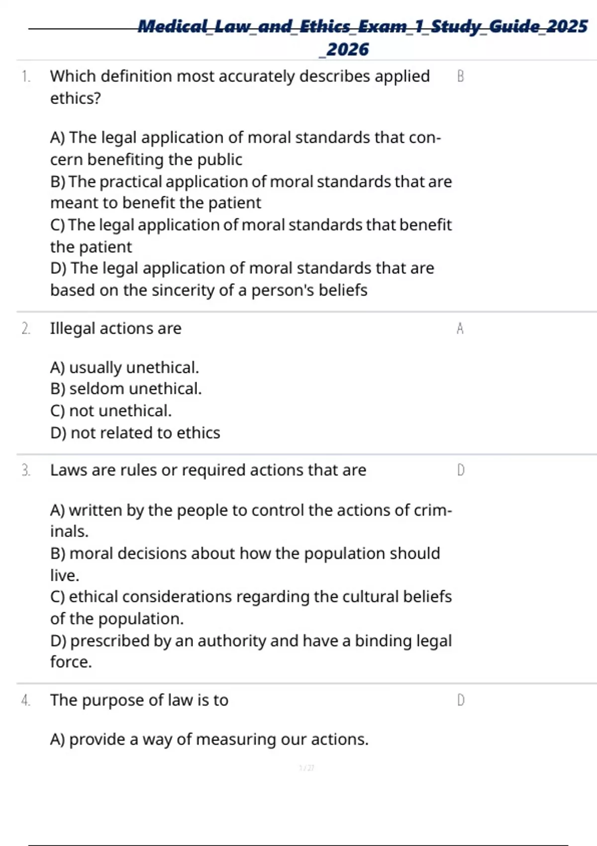 ⚖️ Medical Law & Ethics Study Guide 2025/2026 | Essential Legal ...