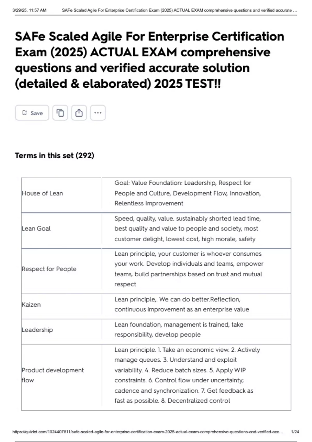 Safe Scaled Agile For Enterprise Certification Exam 2025 Actual Exam Comprehensive Questions