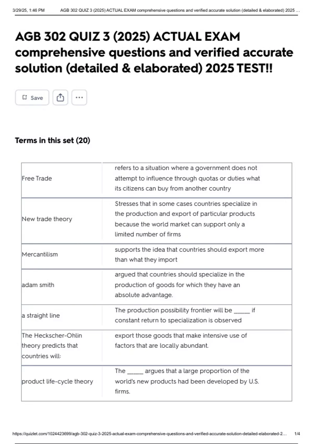 AGB 302 QUIZ 3 (2025) ACTUAL EXAM comprehensive questions and verified ...