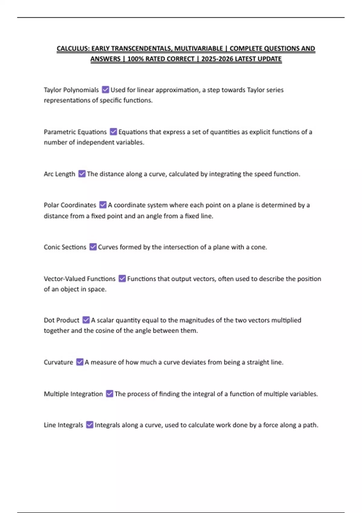 CALCULUS: EARLY TRANSCENDENTALS, MULTIVARIABLE | COMPLETE QUESTIONS AND ...
