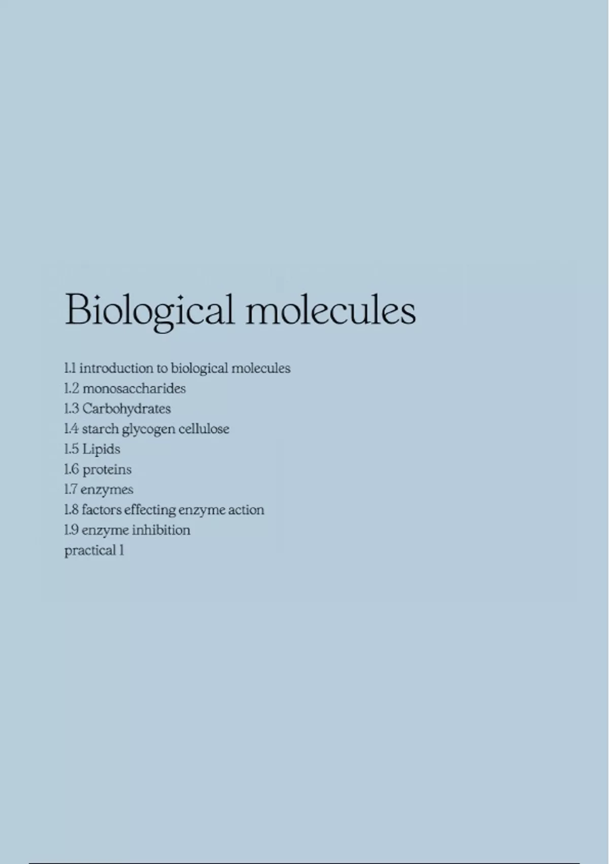 AQA A-level Biology - Unit 1: Biological molecules - Biological ...
