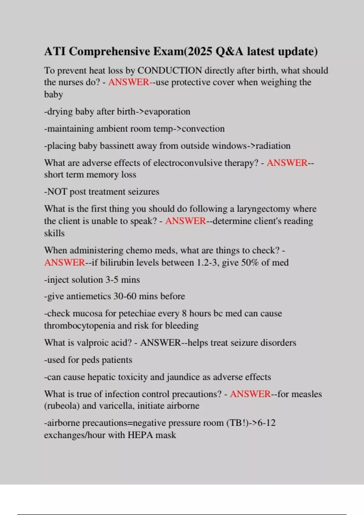ATI Comprehensive Exam(2025 Q&A latest update) - ATI Comprehensive ...