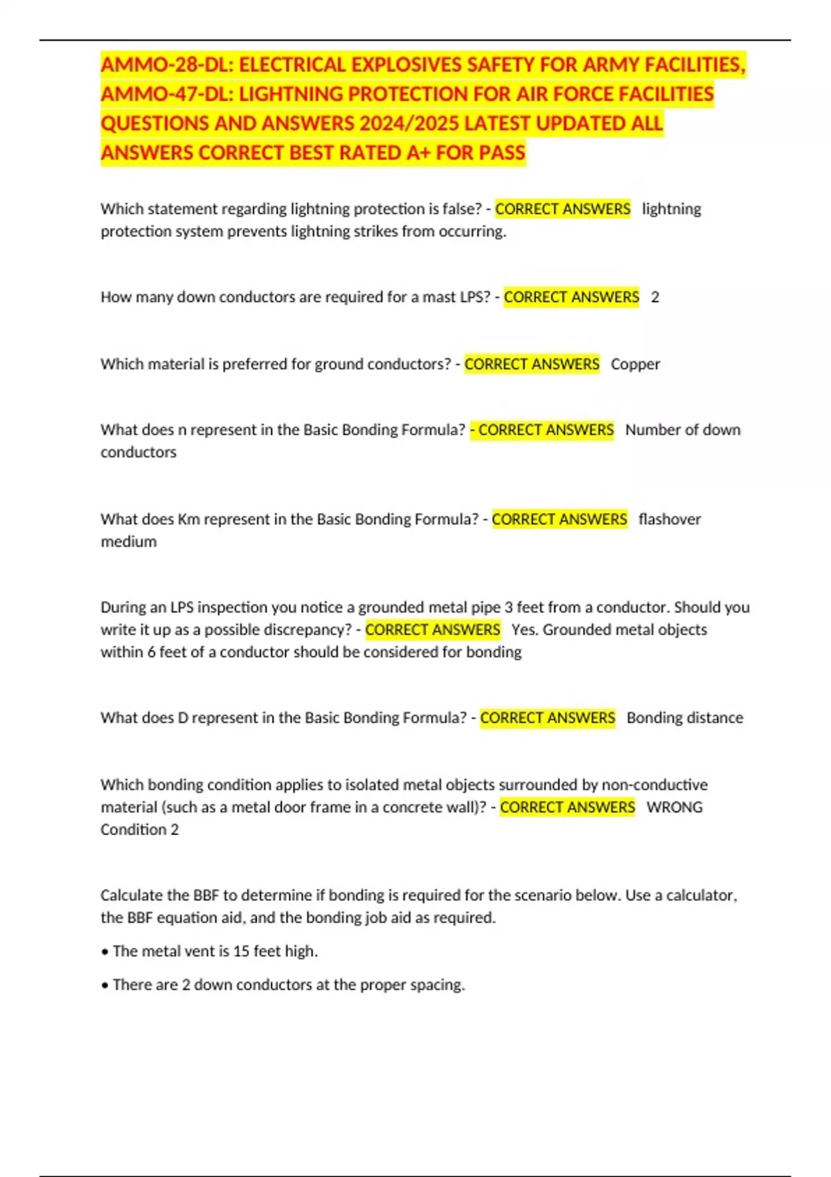 AMMO-28-DL: ELECTRICAL EXPLOSIVES SAFETY FOR ARMY FACILITIES, AMMO-47 ...