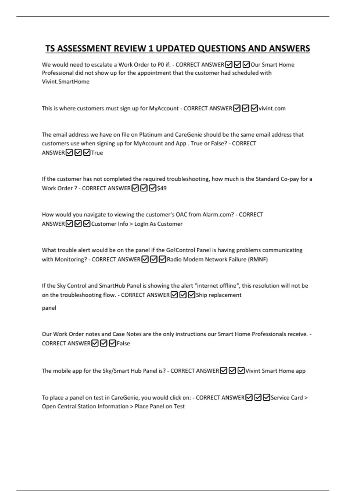 TS ASSESSMENT REVIEW 1 UPDATED QUESTIONS AND ANSWERS - TS ASSESSMENT ...