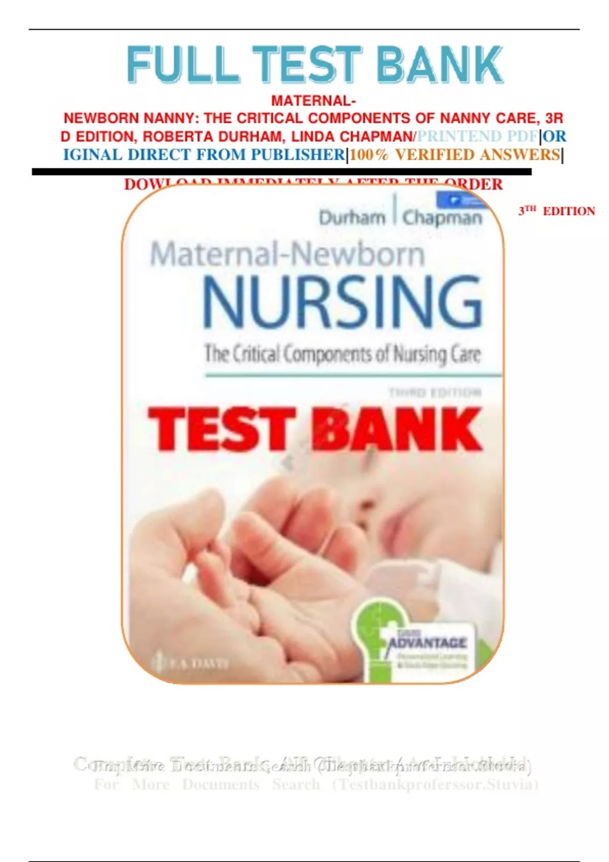 Test Bank: Maternal-Newborn Nursing: The Critical Components of Nursing ...