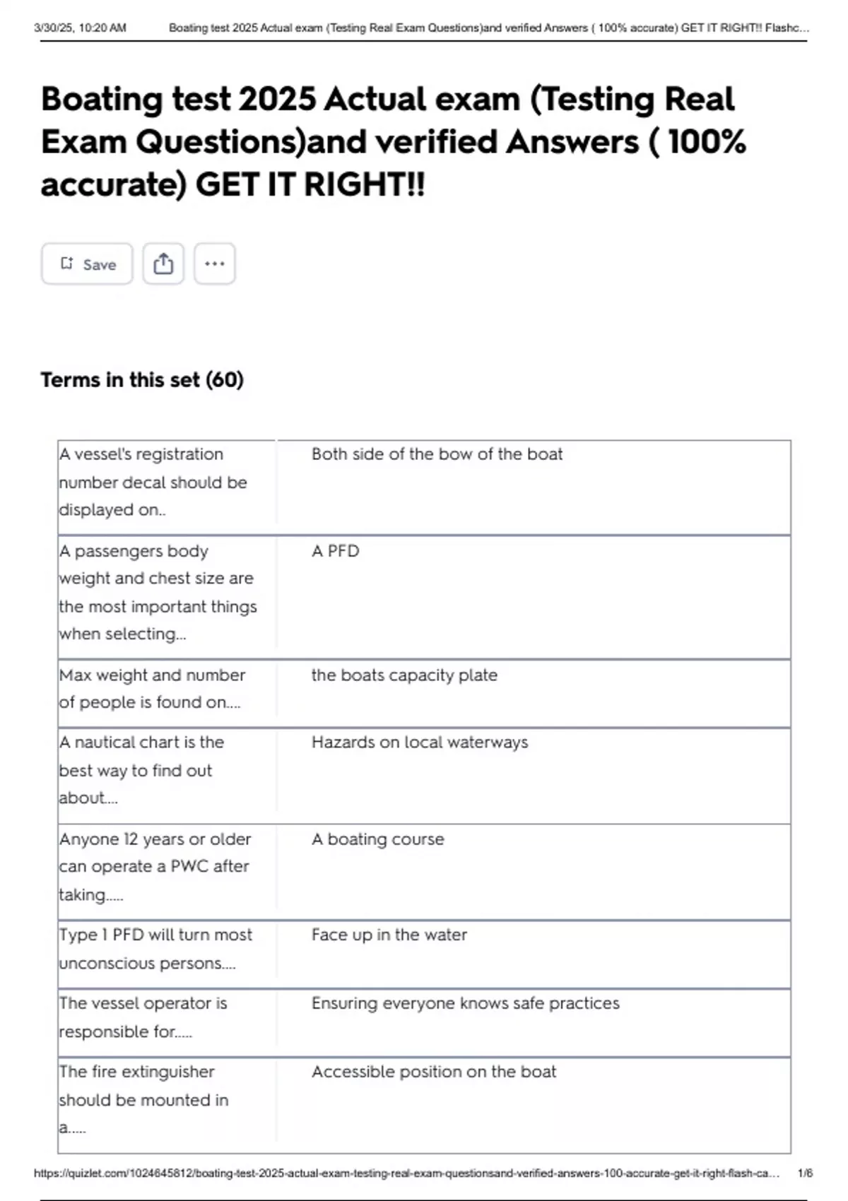Boating test 2025 Actual exam (Testing Real Exam Questions)and verified ...