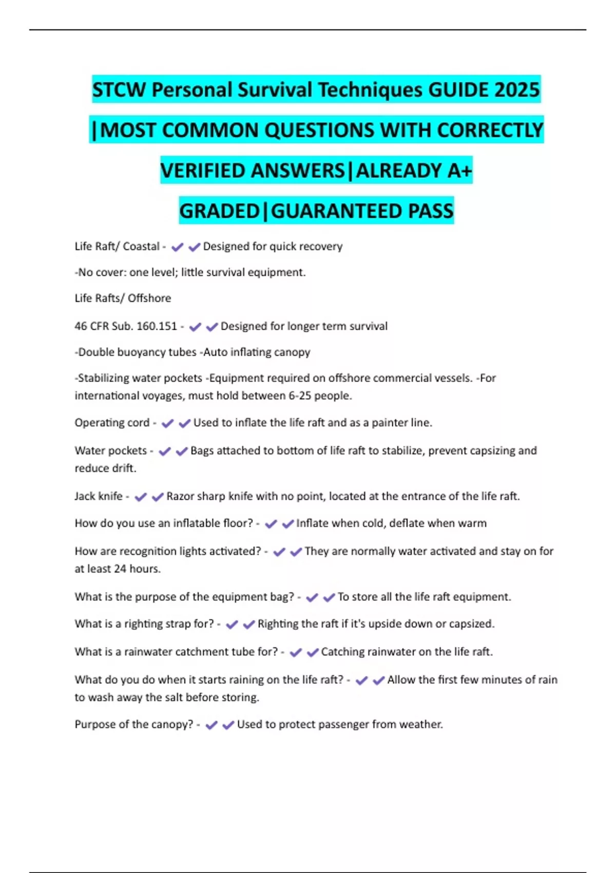 STCW Personal Survival Techniques GUIDE 2025 |MOST COMMON QUESTIONS ...