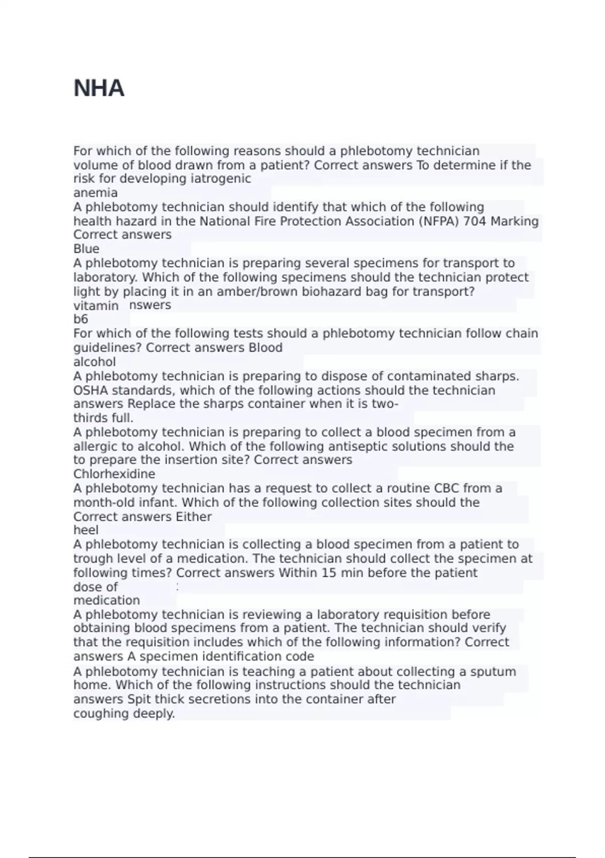 NHA EXAM WITH 100% CORRECT ANSWERS 2025 - Nha patient care technician ...