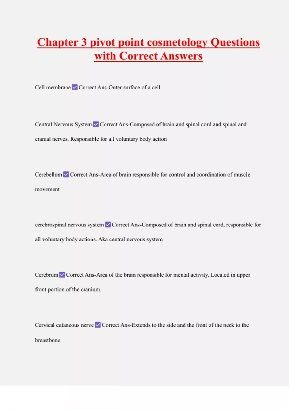 Chapter 3 pivot point cosmetology Questions with Correct Answers ...