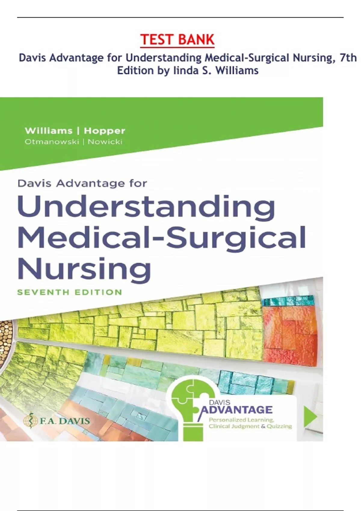 Test Bank for Davis Advantage for Understanding Medical-Surgical ...