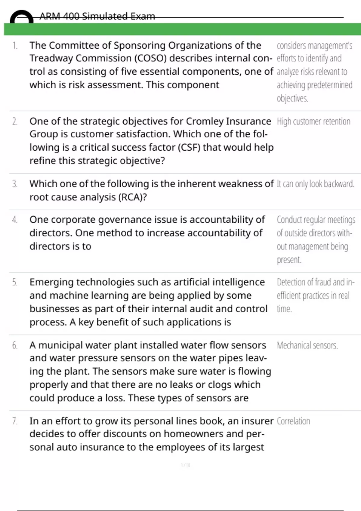 ARM 400 ACTUAL EXAM | 50 REAL EXAM QUESTIONS WITH CORRECT SOLUTION ...