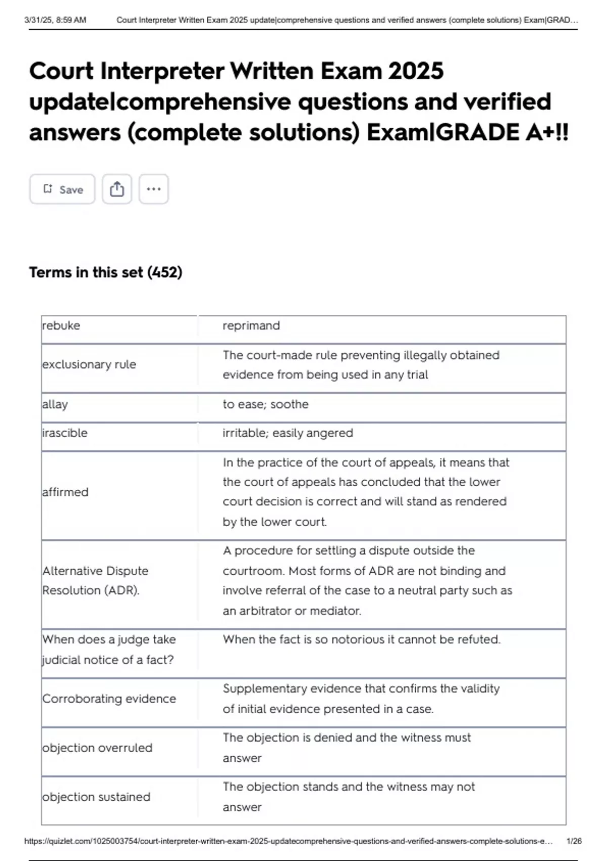 Court Interpreter Written Exam 2025 update|comprehensive questions and ...