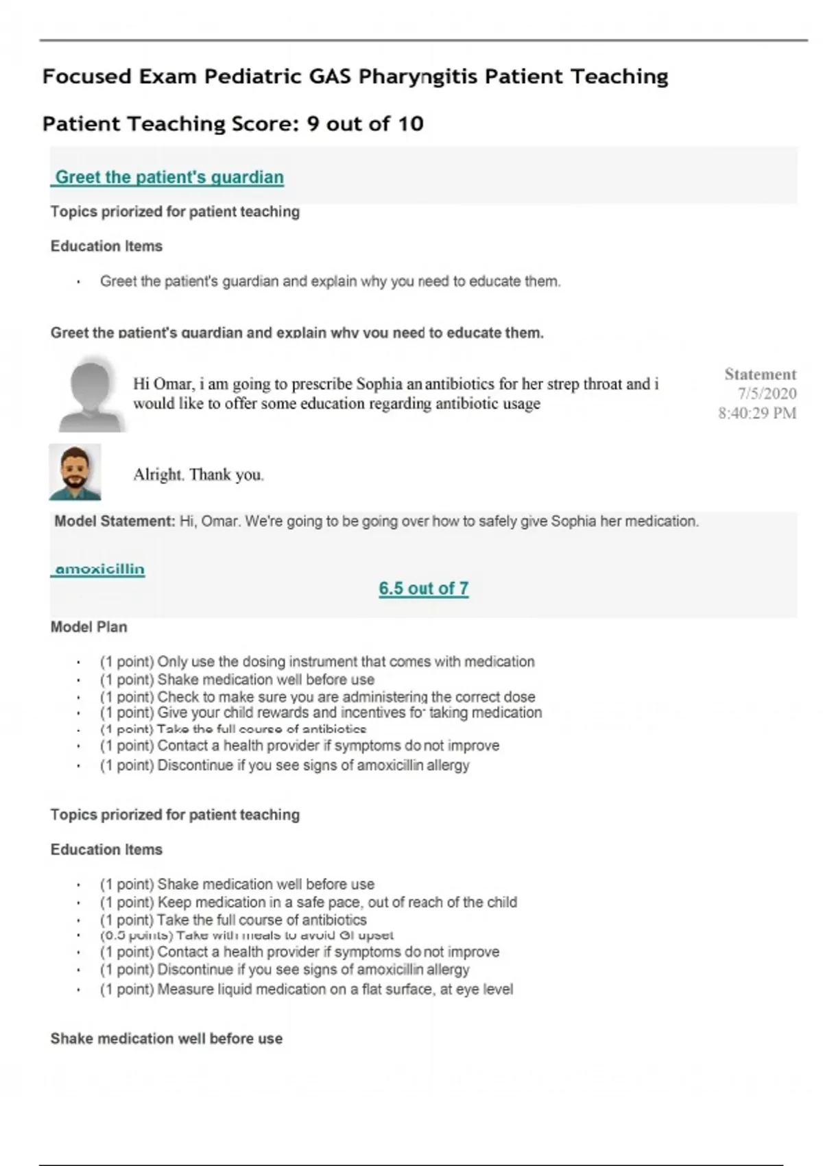 Focused Exam Pediatric GAS Pharyngitis Patient Teaching - NR 511 (NR511 ...