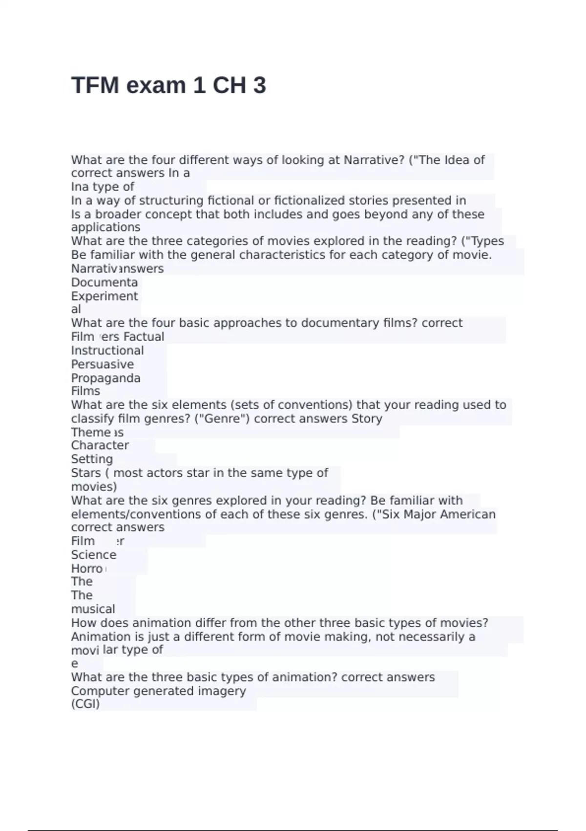 TFM exam 1 CH 3 with 100% correct answers 2025 - TFM exa - Stuvia US