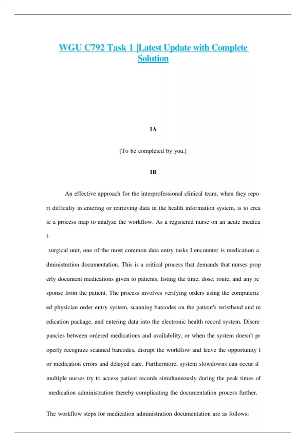 WGU C792 Task 1 |Latest Update with Complete Solution - C792 - Stuvia US