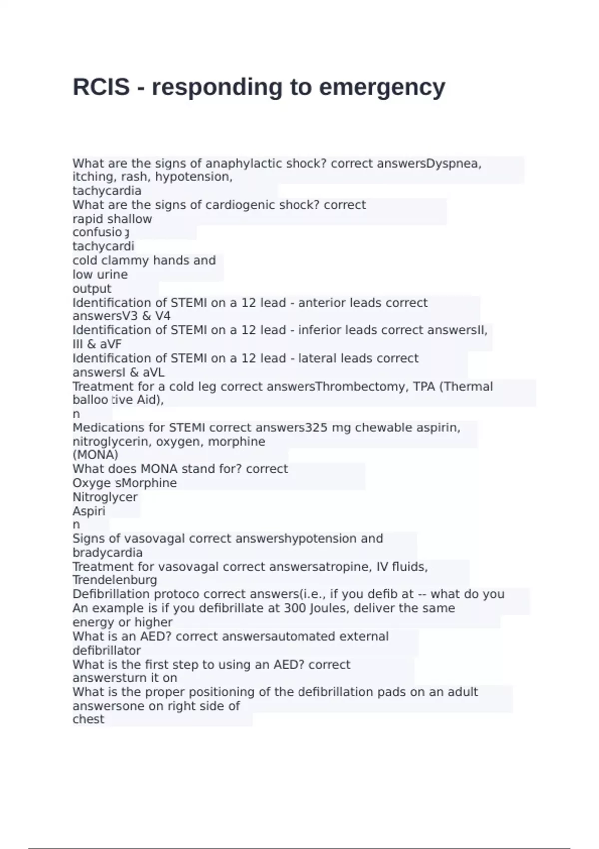 RCIS - responding to emergency Exam with 100% correct answers 2025 ...