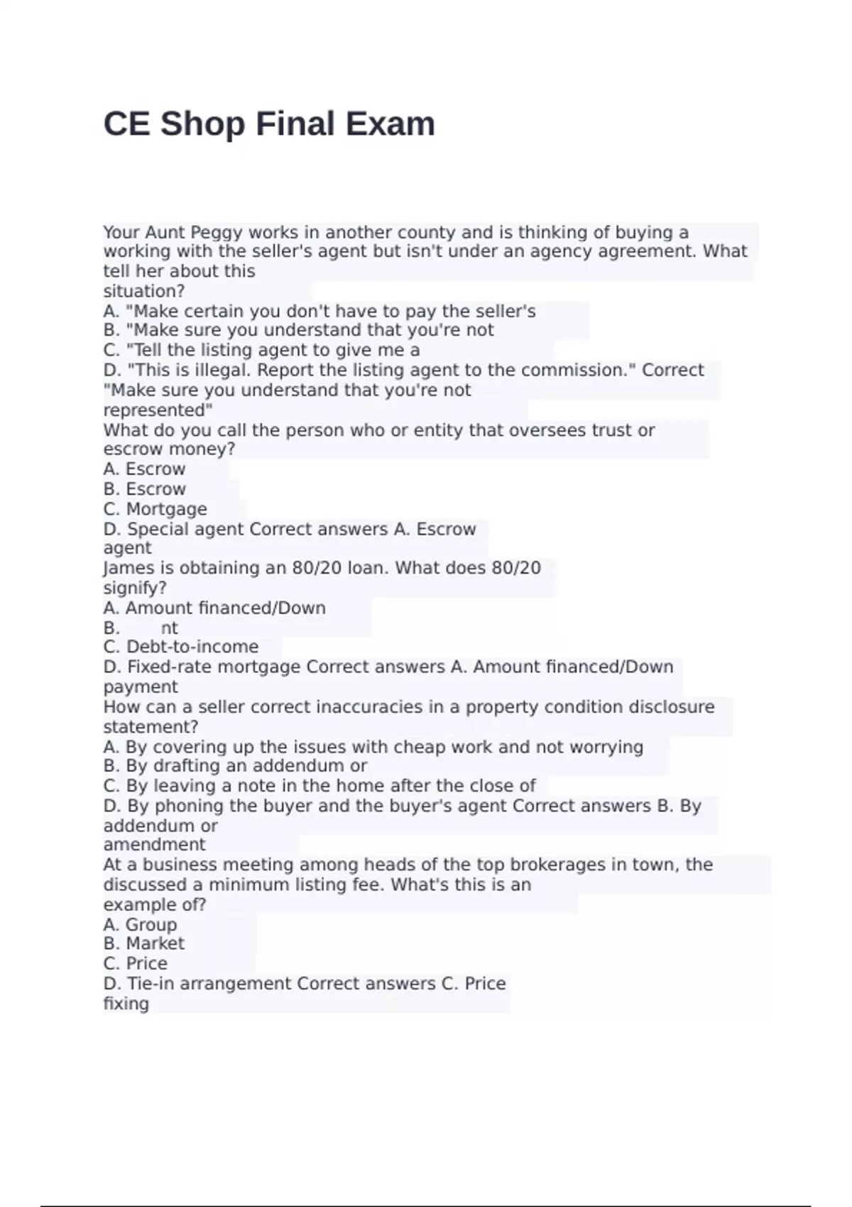 CE Shop Final Exam with 100% correct answers 2025 - CE Shop Fina ...
