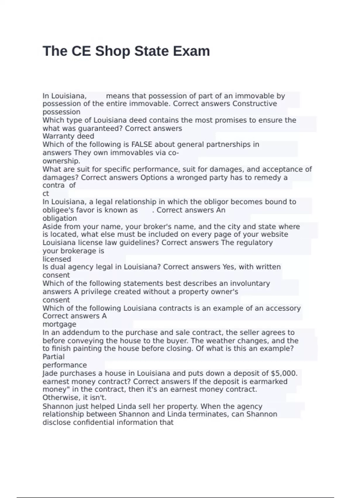 The CE Shop State Exam with 100% correct answers 2025 - The CE Shop ...