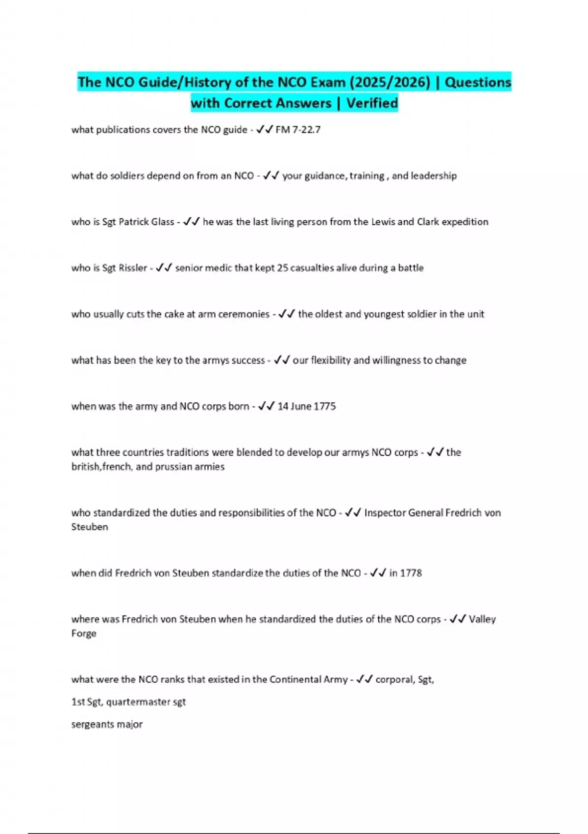 The NCO Guide/History of the NCO Exam (2025/2026) | Questions with ...