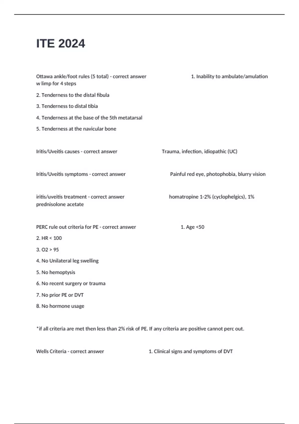 ITE 2024 Practice Test Questions And Answers 100% Pass. - FASCIA LLIACA ...