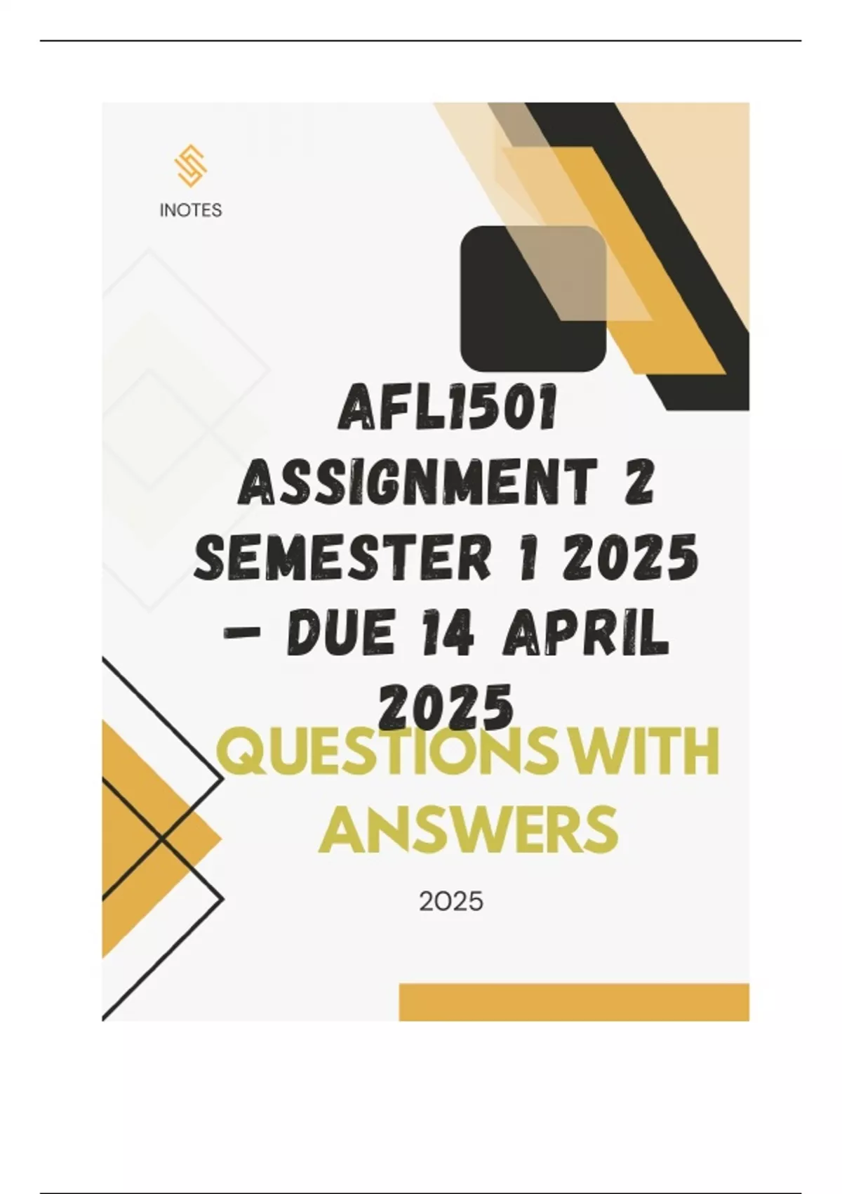AFL1501 ASSIGNMENT 2 SEMESTER 1 2025 – DUE 14 APRIL 2025 - Language ...